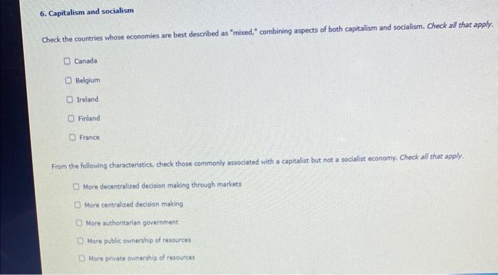 Solved Check the countries whose economies are best | Chegg.com