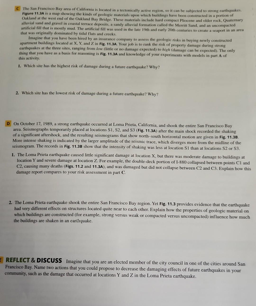 Solved AC The San Francisco Bay area of California is | Chegg.com