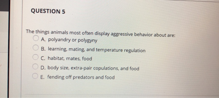 Solved QUESTION 1 Which of Tinbergen's four questions gives | Chegg.com