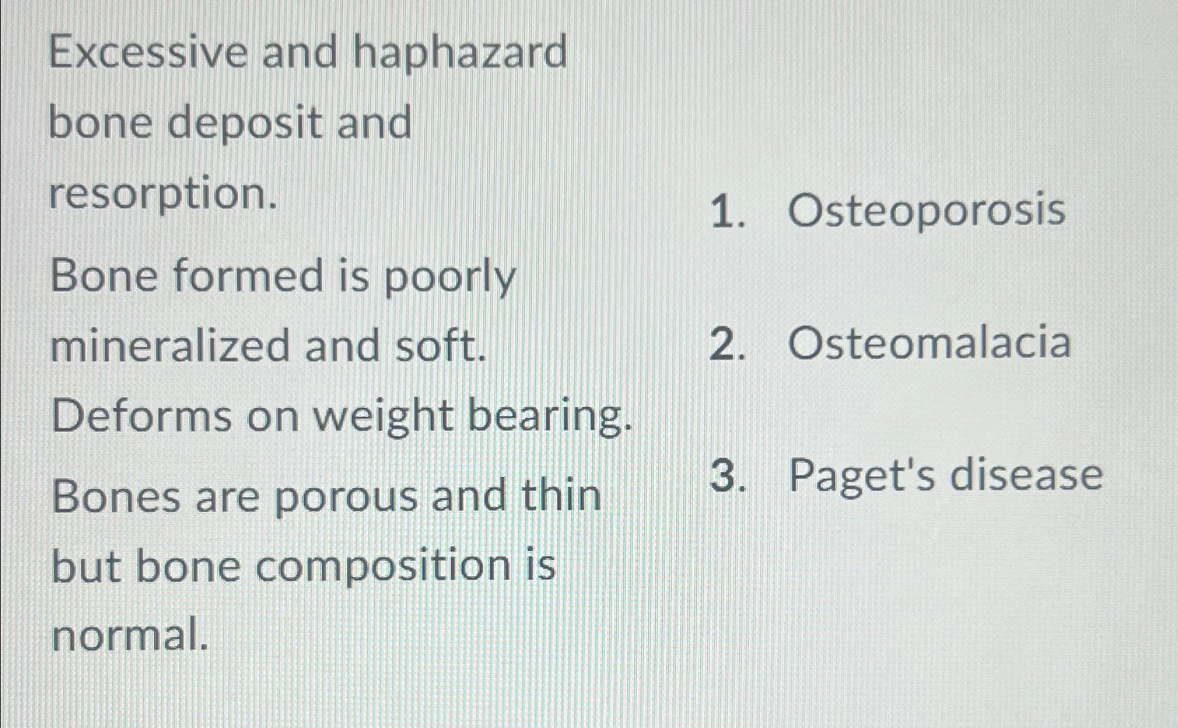 Solved Excessive and haphazard bone deposit and | Chegg.com