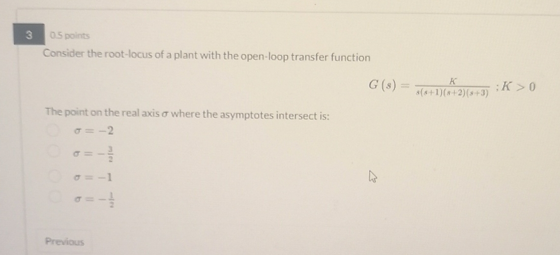 Solved Consider the root-locus of a plant with the open-loop | Chegg.com