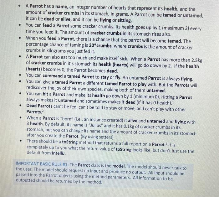 Solved This assignment is about objects, instance variables, | Chegg.com