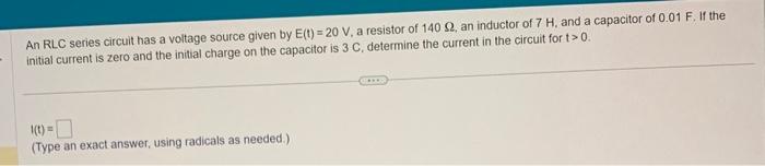 Solved An RLC series circuit has a voltage source given by | Chegg.com