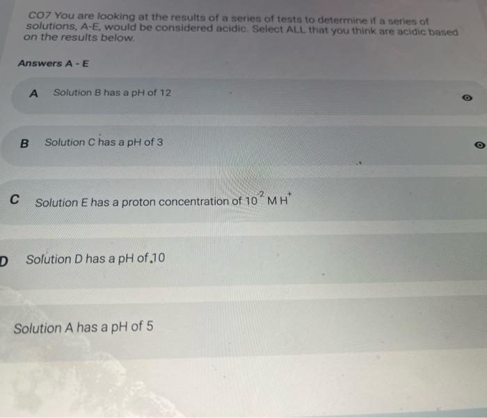 Solved CO7 You are looking at the results of a series of | Chegg.com