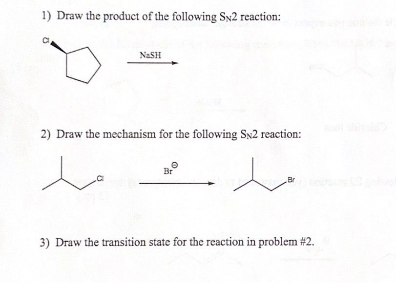 Solved Draw the product of the following SN2 ﻿reaction:Draw | Chegg.com