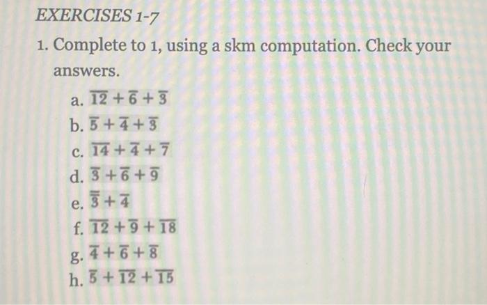 Solved 1. Complete to 1 , using a skm computation. Check | Chegg.com