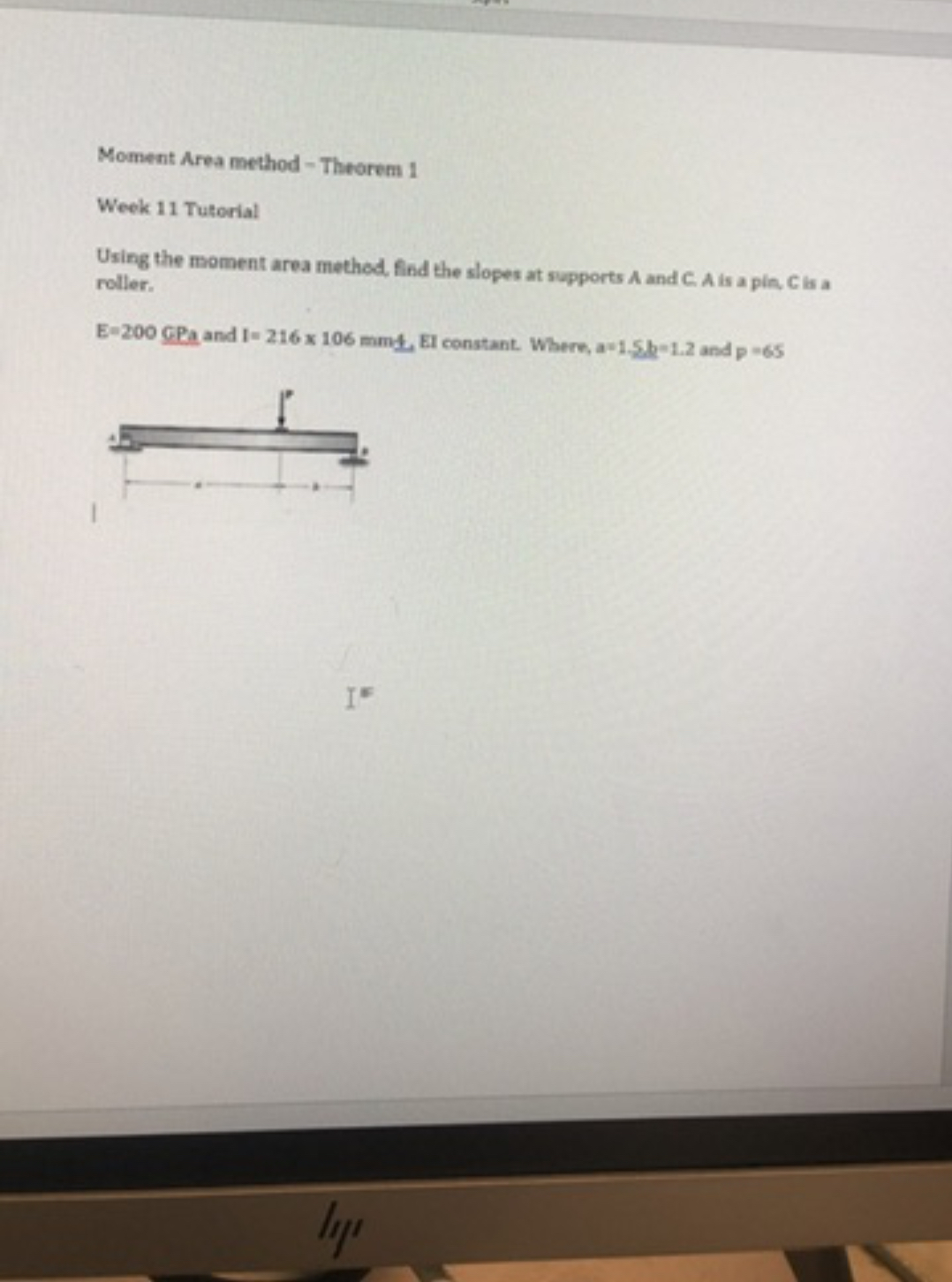 Solved Moment Area method - ﻿Theorem 1Week 11 ﻿TuterialUsing | Chegg.com