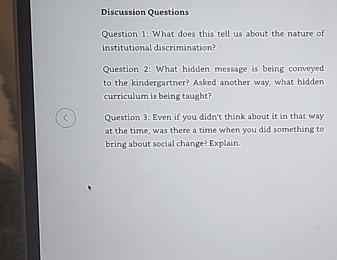 Solved Discussion QuestionsQuestion 1: What does this tell | Chegg.com