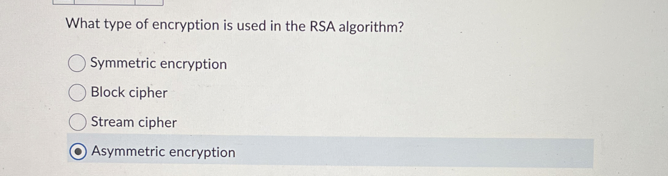 Solved What type of encryption is used in the RSA | Chegg.com