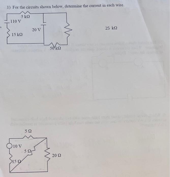 Solved 1) For the circuits shown below, determine the | Chegg.com