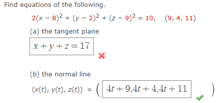 Solved Find equations of the | Chegg.com