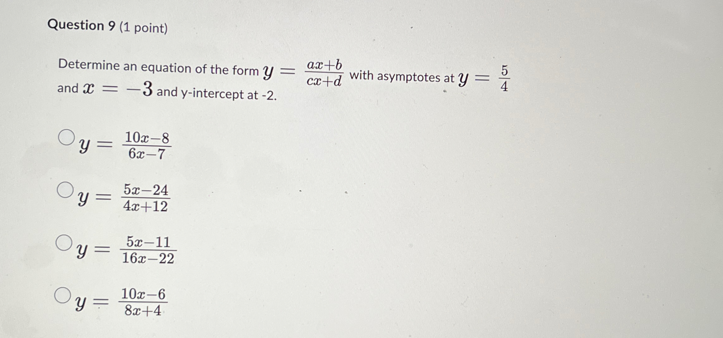 Solved Question 9 (1 ﻿point)Determine an equation of the | Chegg.com