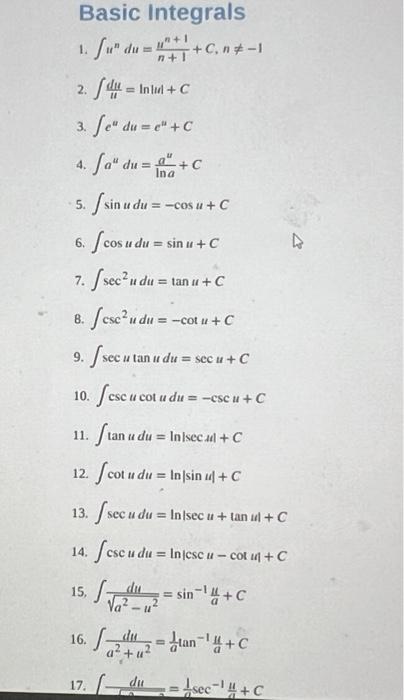 Solved Use the table of integrals in the OPENSTAX book to | Chegg.com
