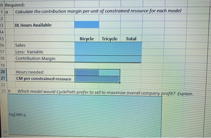 Solved 1 Contribution Margin with Resource Constraints | Chegg.com