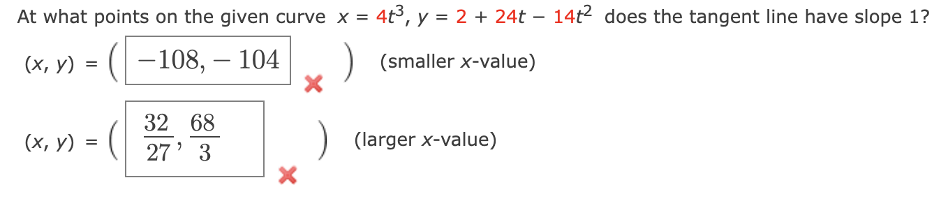 At what points on the given curve x=4t3,y=2+24t-14t2 | Chegg.com