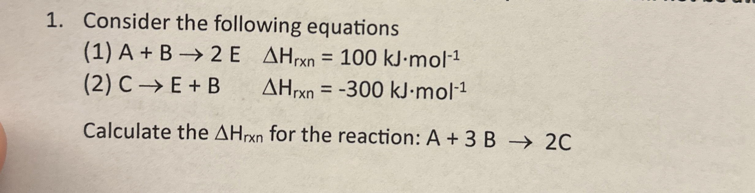 Solved Consider the following | Chegg.com