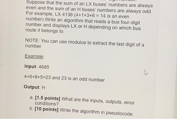 Solved Suppose that the sum of an LX buses' numbers are | Chegg.com