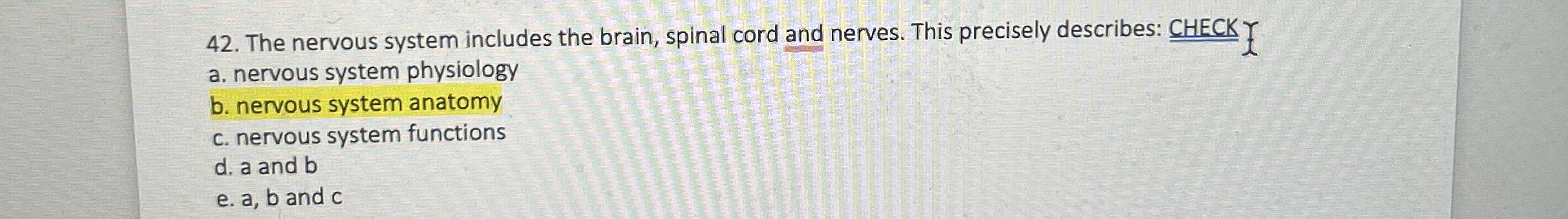 Solved The nervous system includes the brain, spinal cord | Chegg.com