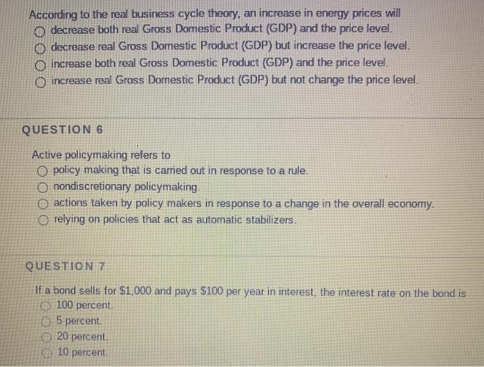 Solved According to the real business cycle theory, an | Chegg.com