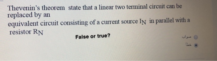 Solved Thevenin's theorem state that a linear two terminal | Chegg.com