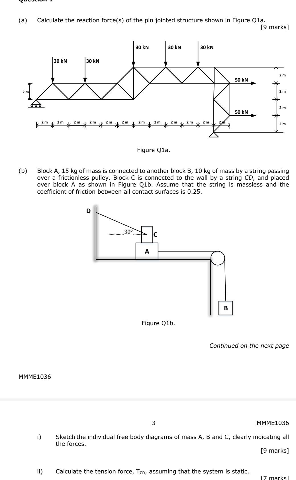 Solved (a) Calculate the reaction force(s) of the pin | Chegg.com