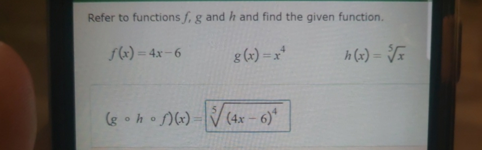 Solved Refer to functions f,g ﻿and h ﻿and find the given | Chegg.com