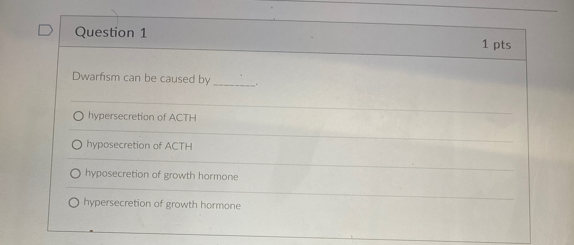 Solved Question 11 ﻿ptsDwarfism can be caused by | Chegg.com