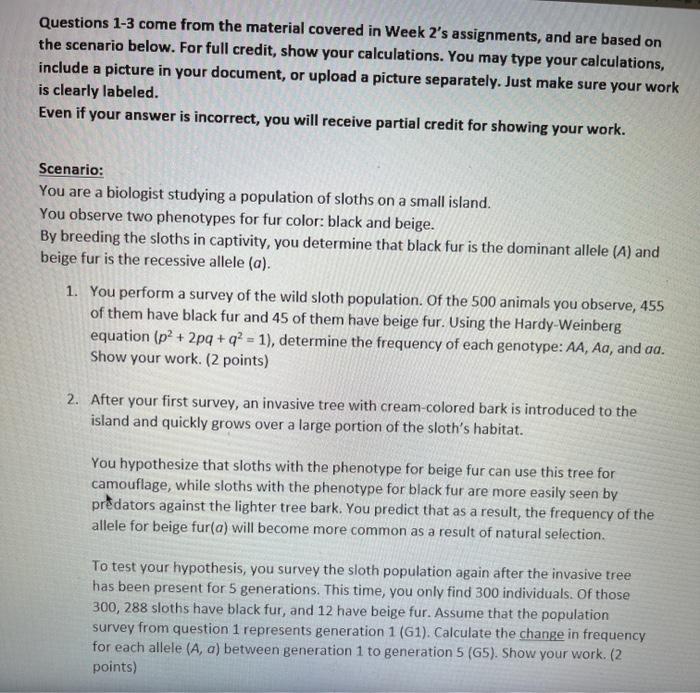 Solved Questions 1-3 come from the material covered in Week | Chegg.com