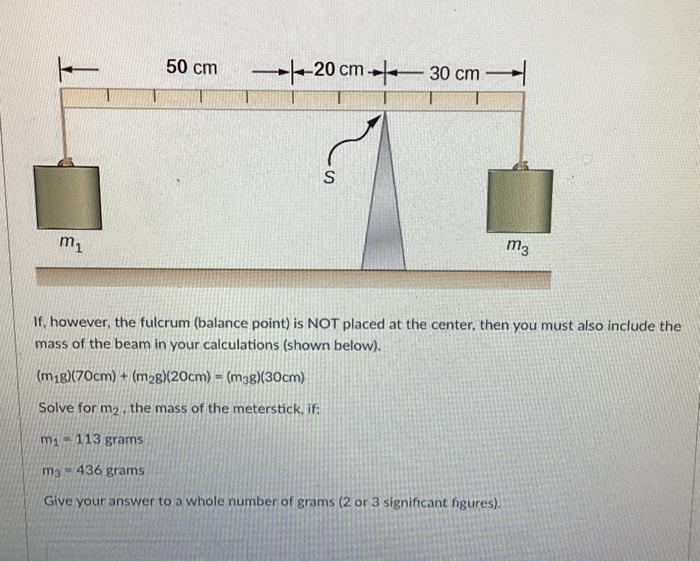 Solved If, however, the fulcrum (balance point) is NOT | Chegg.com