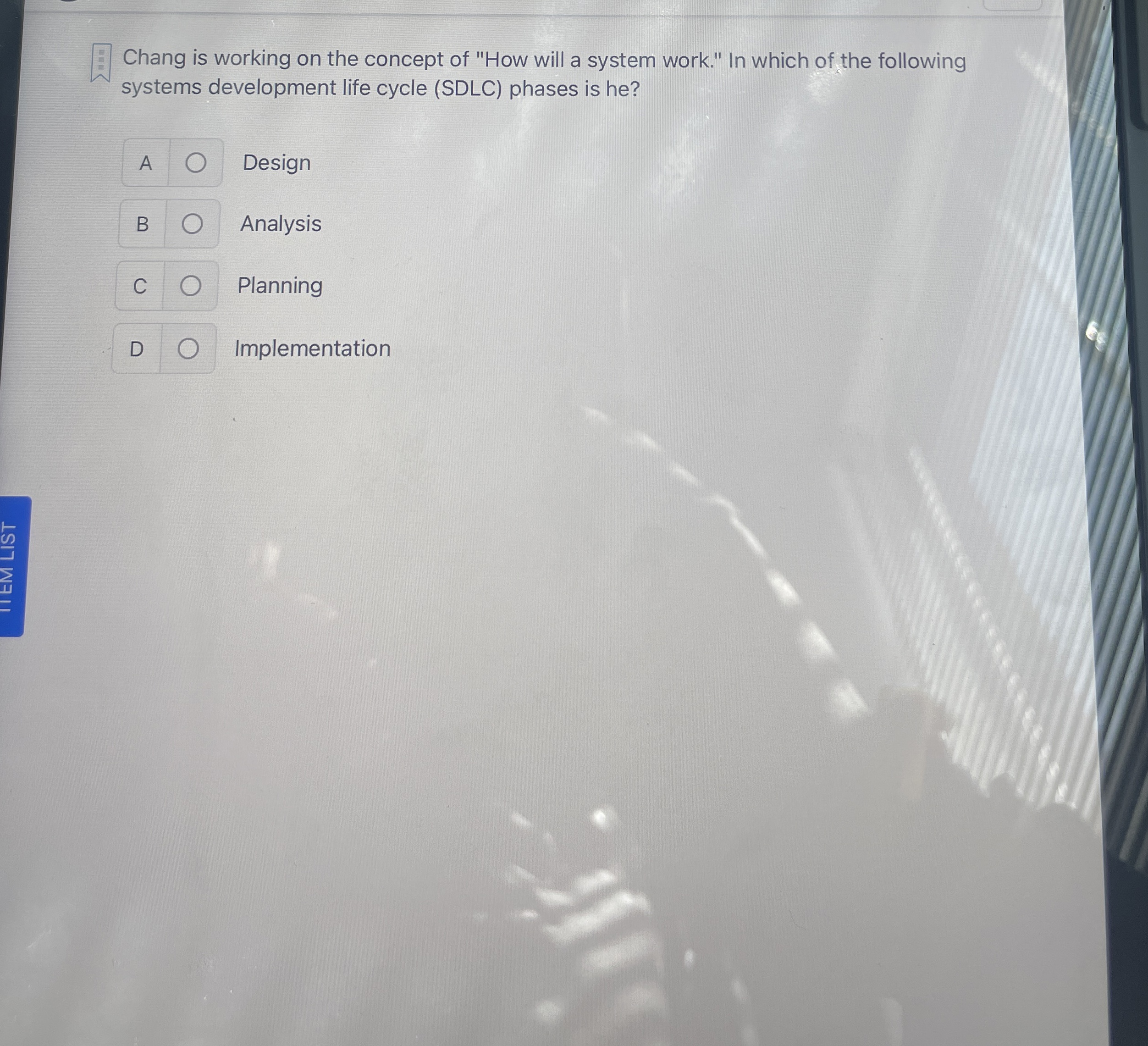 Solved Chang is working on the concept of "How will a system | Chegg.com