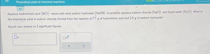 Solved Aqueous hydrochloric acid (HCl) reacts with solid | Chegg.com