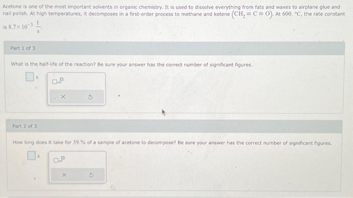 Solved Acetone is one of the most important solvents in | Chegg.com