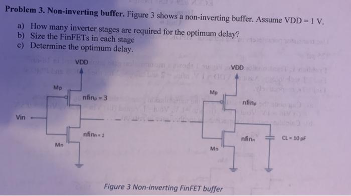 Solved Problem 3. Non-inverting buffer. Figure 3 shows a | Chegg.com