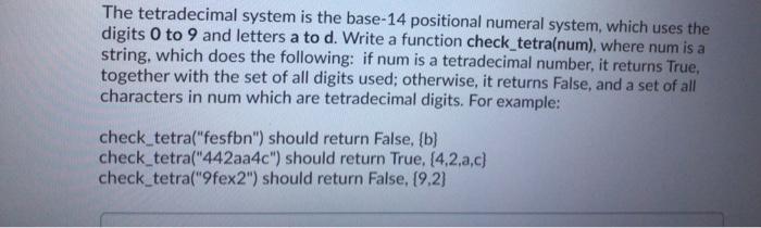 Solved The tetradecimal system is the base-14 positional | Chegg.com