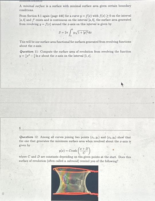 A minimal surface is a surface with minimal surface | Chegg.com