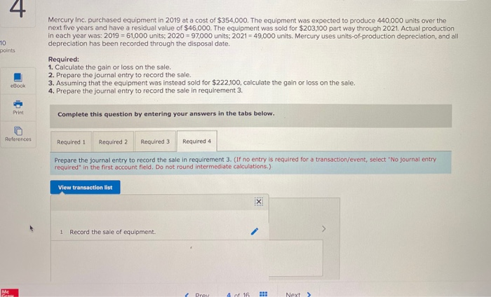 Solved Exercise 11-10 (Algo) Disposal of property, plant, | Chegg.com