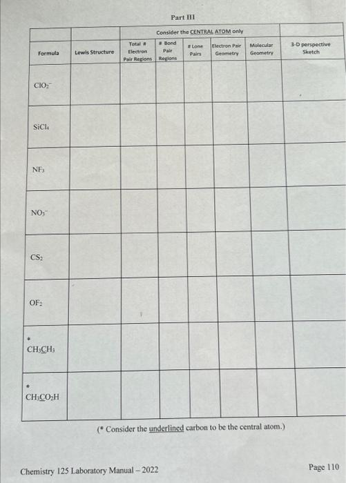 Solved Chemistry 125 Laboratory Manual - 2022 | Chegg.com