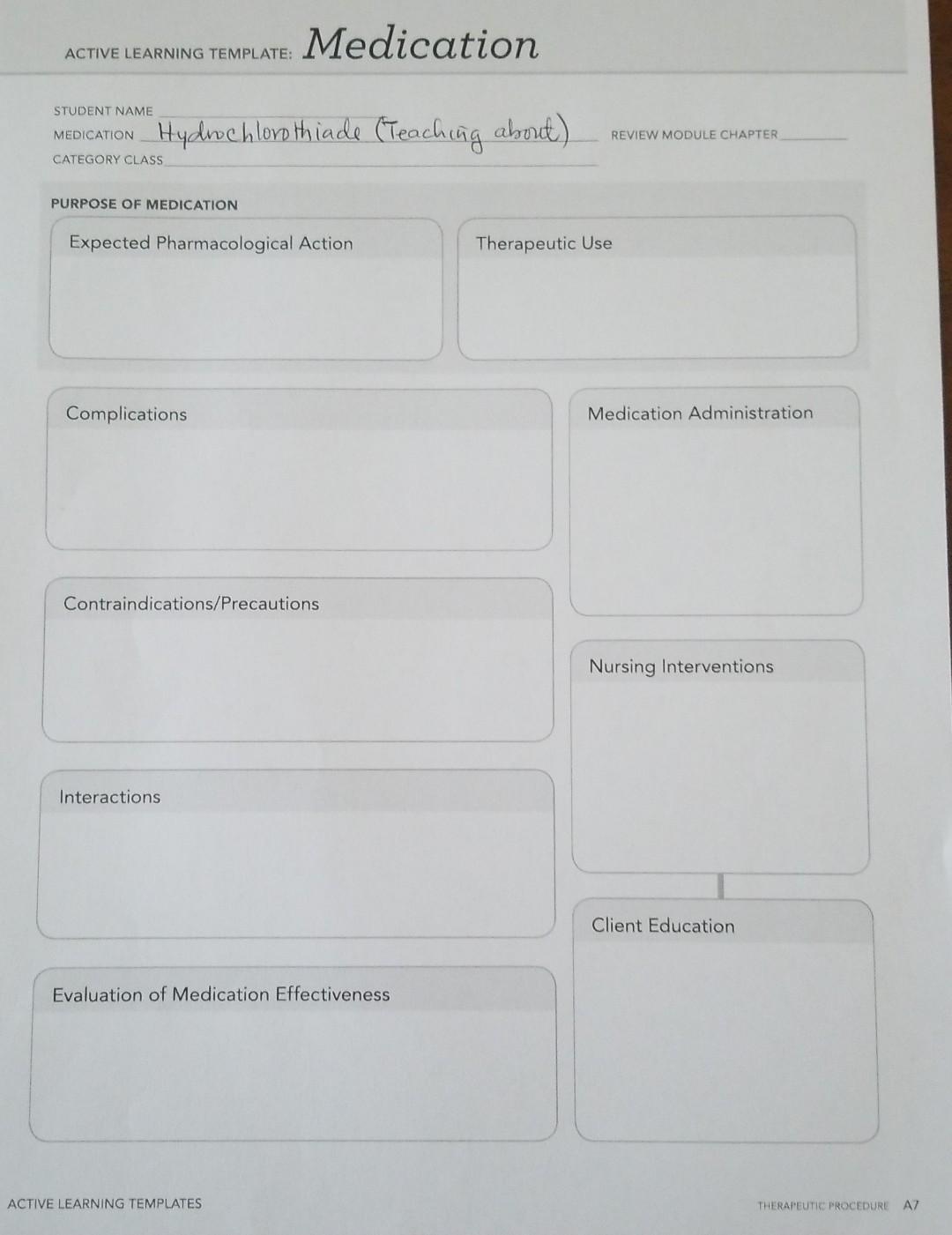 Solved Medication ACTIVE LEARNING TEMPLATE: STUDENT NAME | Chegg.com