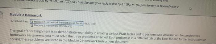 Download the "Module 2 Homework" Excel file, which | Chegg.com