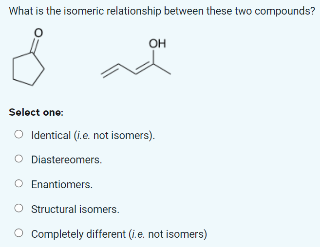 Solved What is the isomeric relationship between these two | Chegg.com