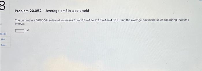 Solved Problem 20.052 - Average emf in a solenoid The | Chegg.com