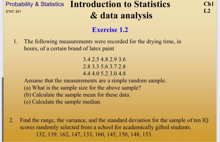 Probability & Statistics Introduction to Statistics | Chegg.com