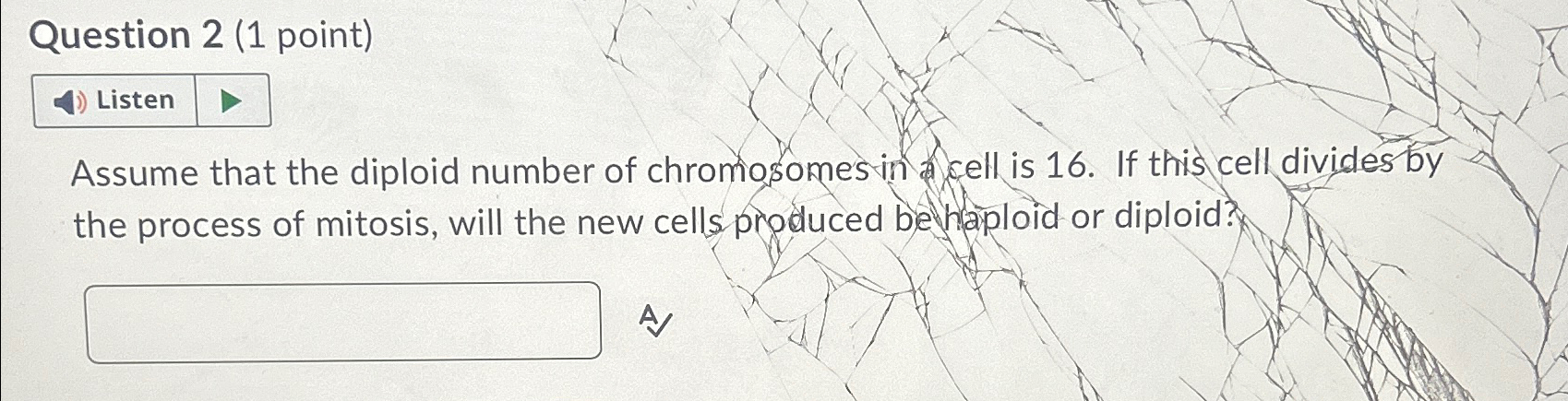 Solved Question 2 (1 ﻿point)Assume that the diploid number | Chegg.com