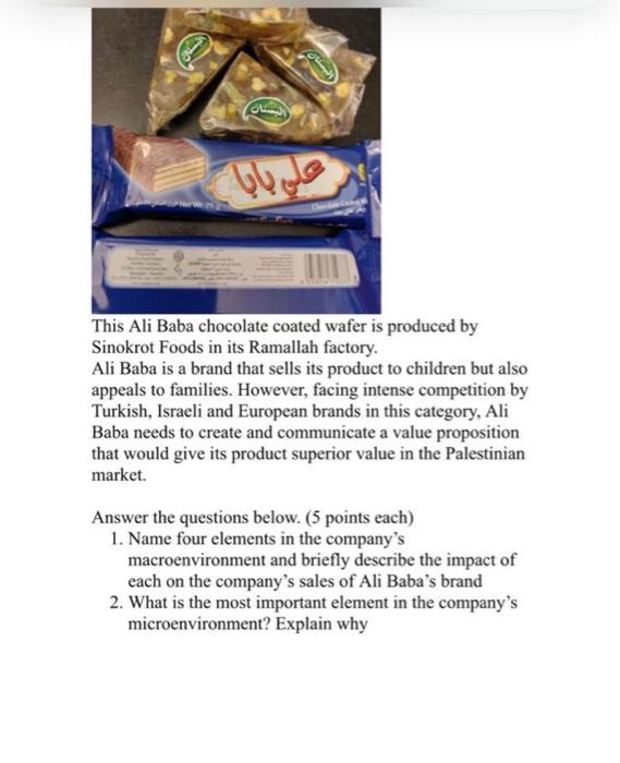 Solved This Ali Baba chocolate coated wafer is produced by | Chegg.com