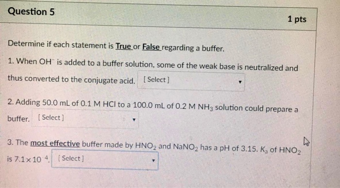 Solved Question 5 1 pts Determine if each statement is True | Chegg.com