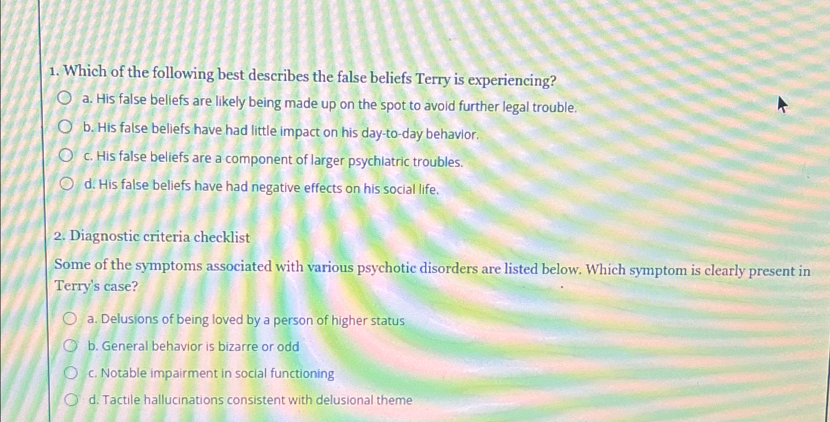 Solved Which of the following best describes the false | Chegg.com