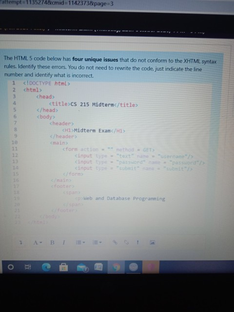 Solved Pattempt 1135274&cmid=1142373&page=3 The HTML 5 code | Chegg.com