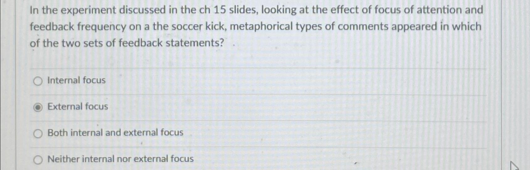 Solved In the experiment discussed in the ch 15 ﻿slides, | Chegg.com