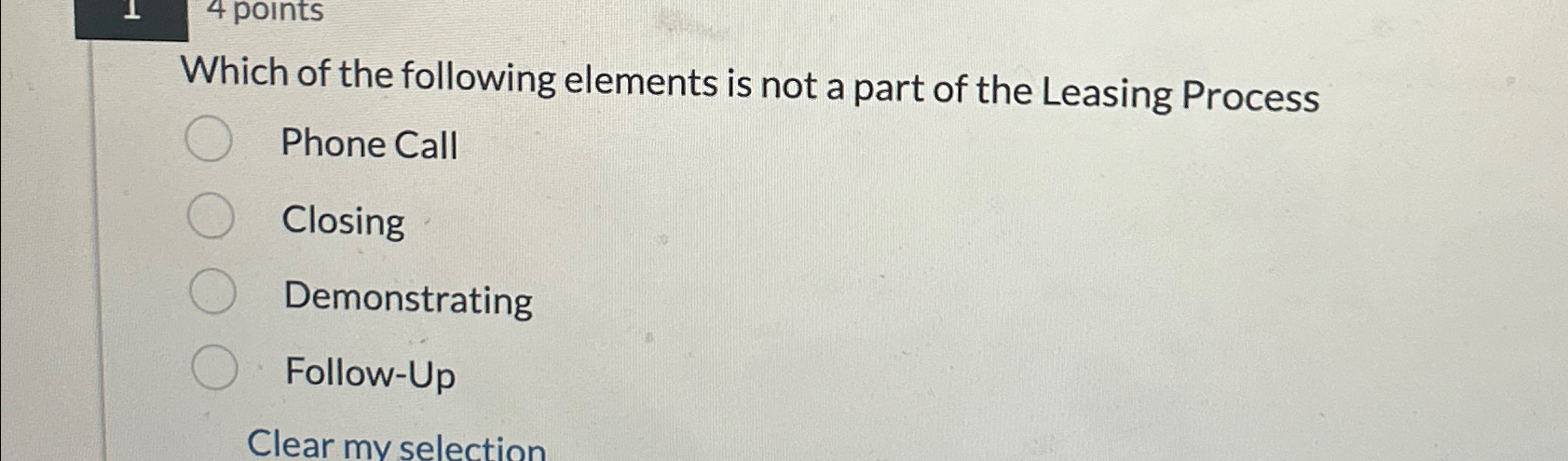 Solved 4 ﻿pointsWhich of the following elements is not a | Chegg.com
