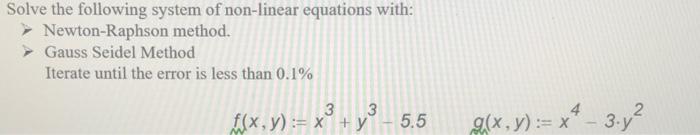 Solve the following system of non-linear equations | Chegg.com